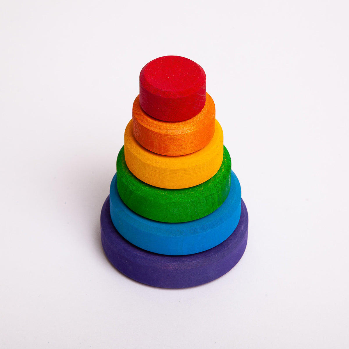 Grimms Wooden Conical Tower Small Rainbow Colors – The Acorn Store